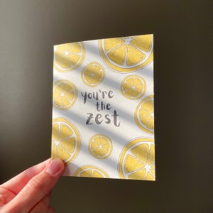 Youre the Zest Greeting Card Cute Fruit Lemon Matte Card - Etsy