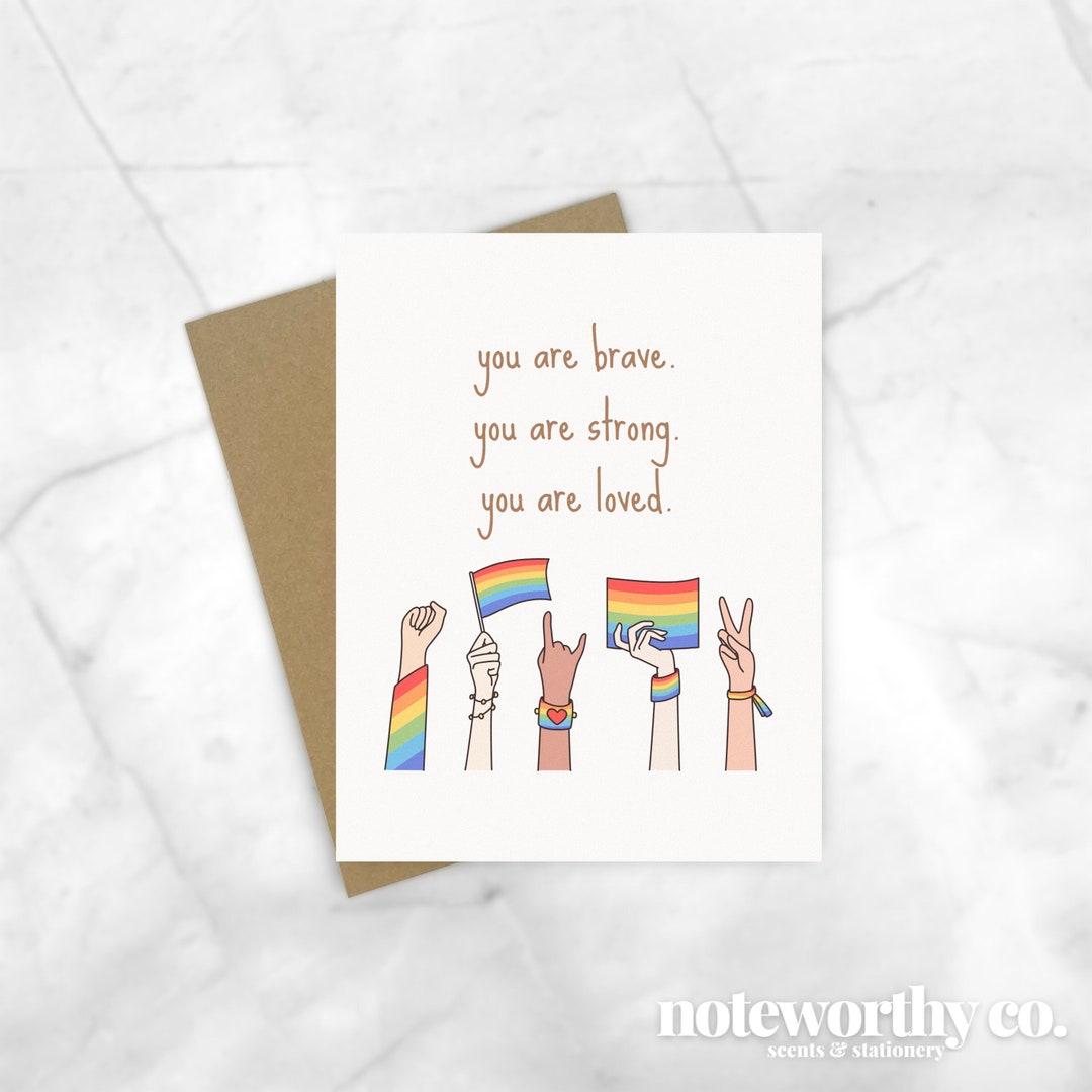 Pride Greeting Card | Affirmation, Cute, Loving | Blank Inside, Custom ...