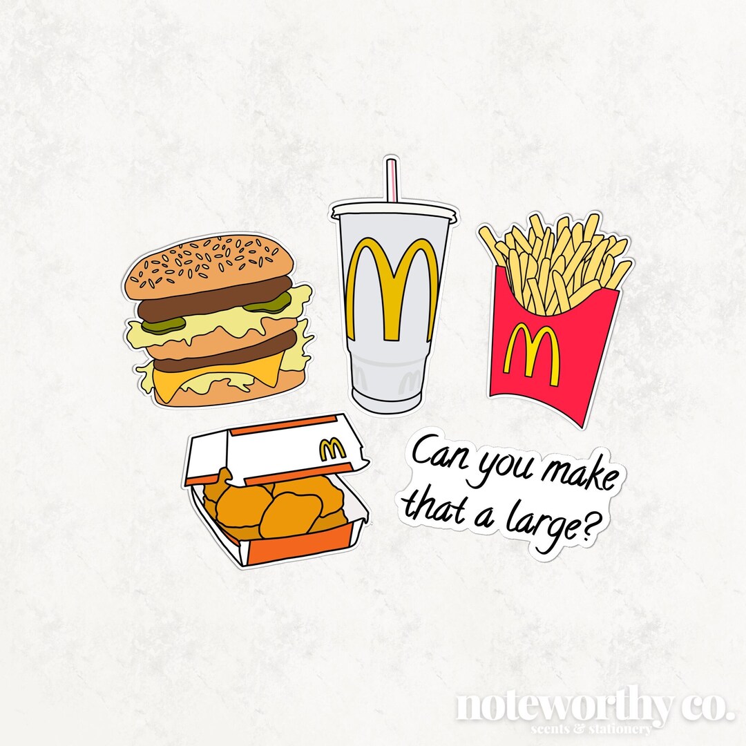 Cute Mcdonald's Stickers Set Waterproof, Water Resistant Sticker Laptop ...