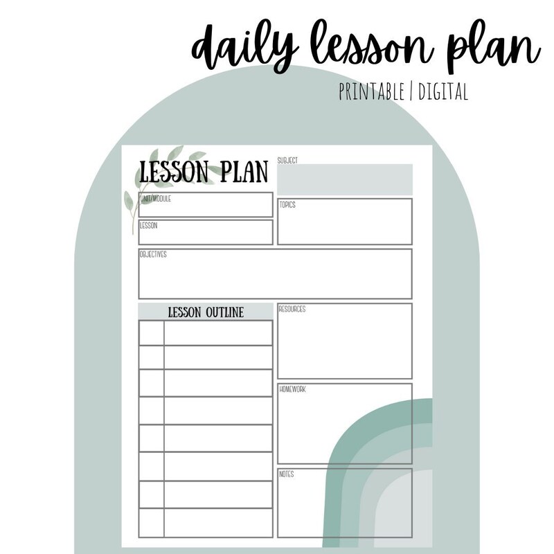 Cute Lesson Plan Template - Etsy