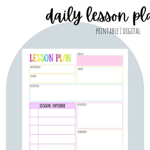 Teacher Planner Lesson Plan Template Academic Planner - Etsy