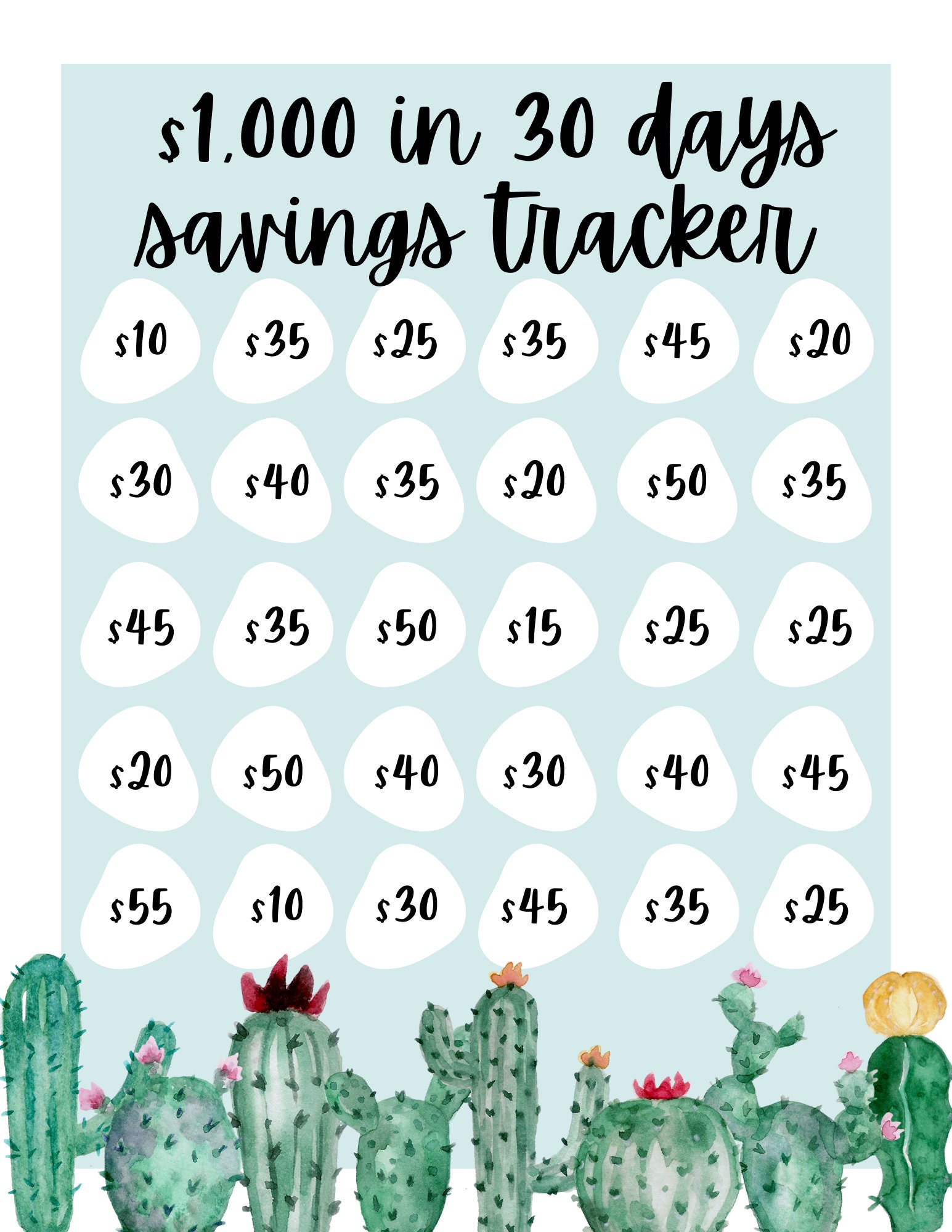 Printable Editable Budget Tracker Savings Tracker Digital Budget ...