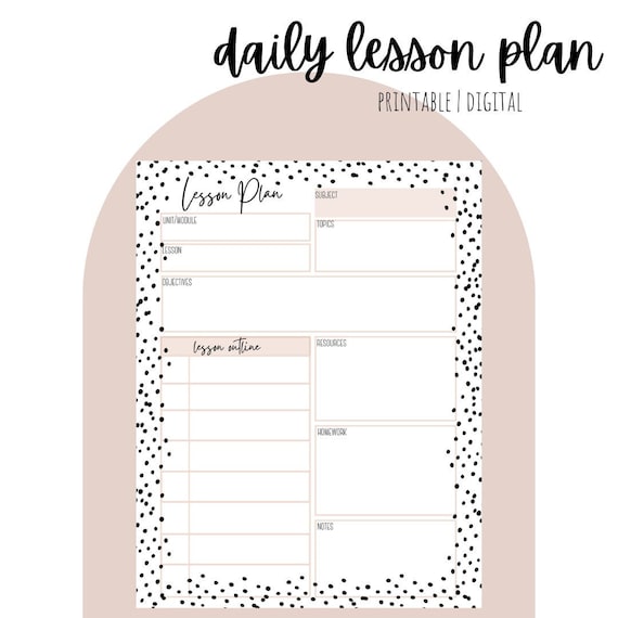 Daily Lesson Planner Editable Printable Lesson Plan Digital - Etsy