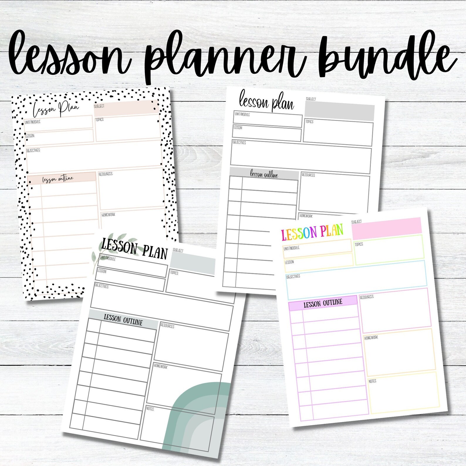 Daily Lesson Planner, Printable Lesson Plan, Digital Lesson Plan ...