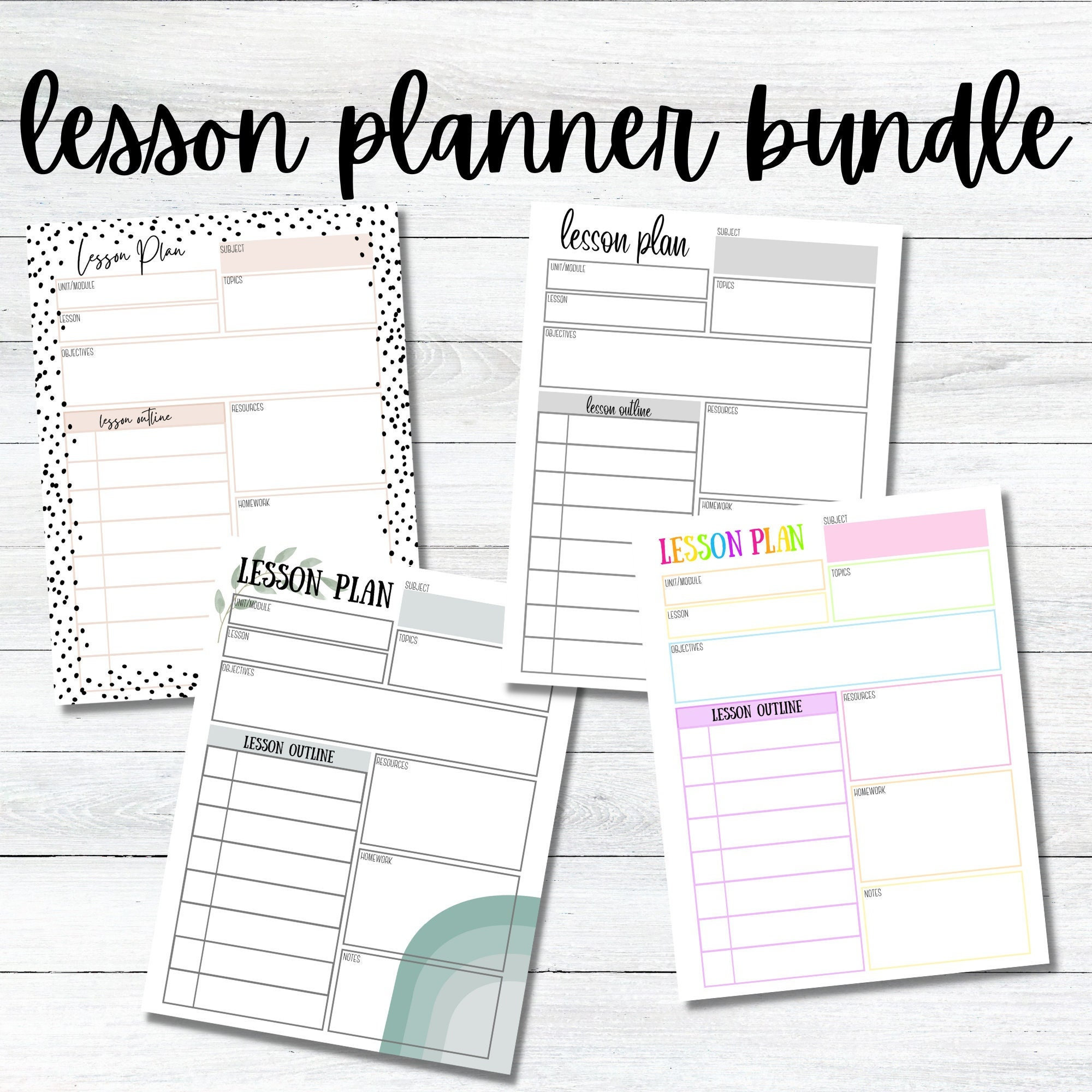 Daily Lesson Planner, Printable Lesson Plan, Digital Lesson Plan ...