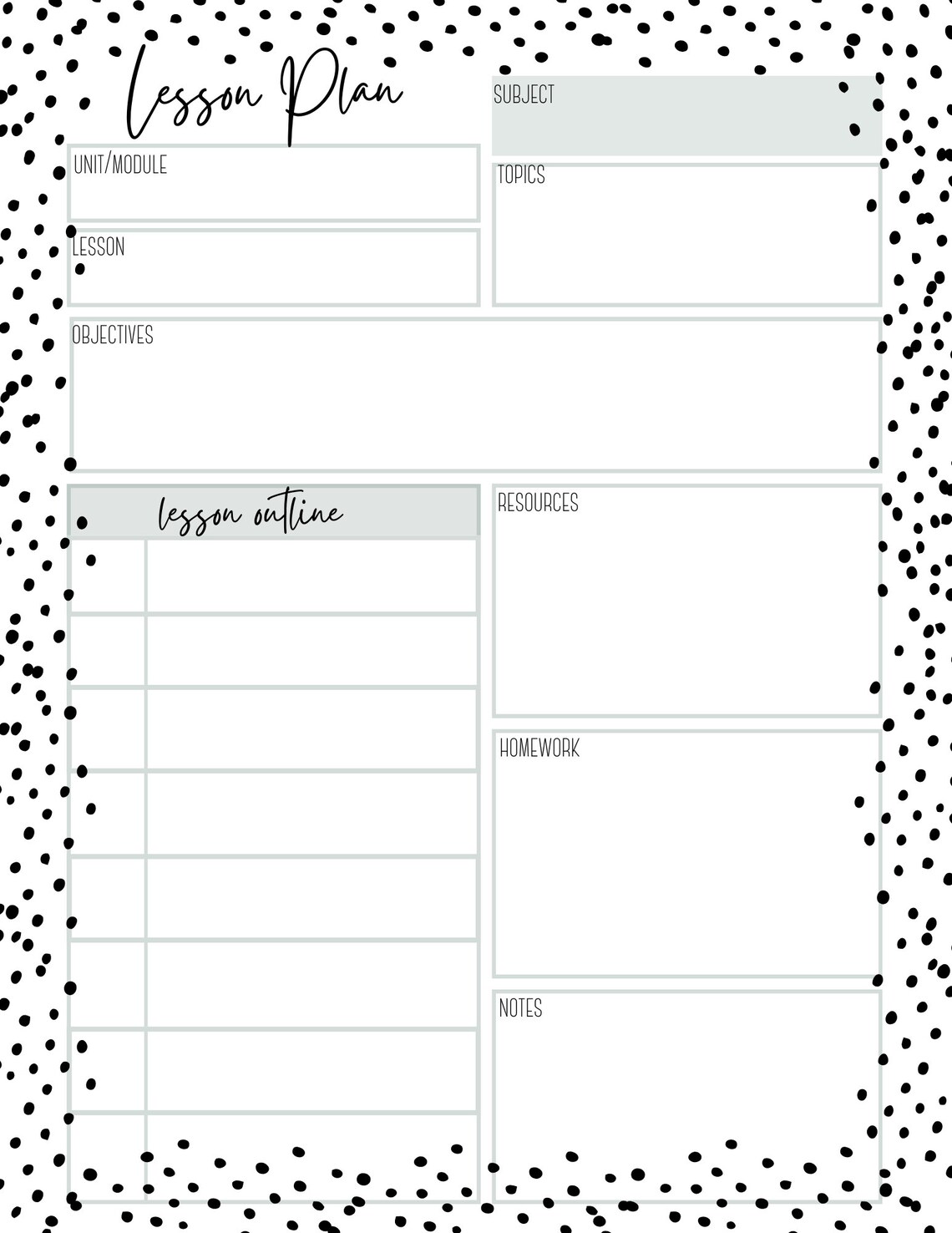 Daily Lesson Planner, Editable Printable Lesson Plan, Digital Lesson ...