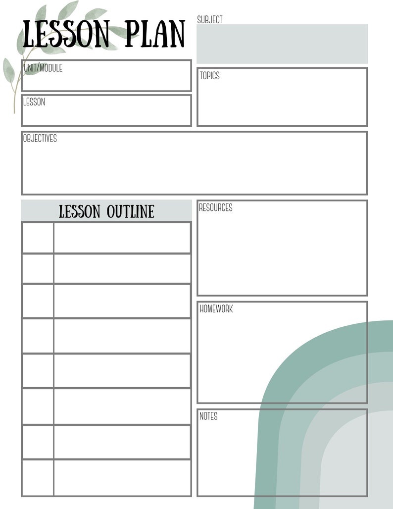 Daily Lesson Planner Editable Printable Lesson Plan Digital - Etsy