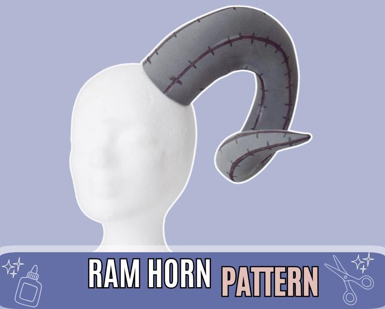 Ram Horns EVA Foam Pattern | Cosplay & Costume Horn Templates (PDF ...