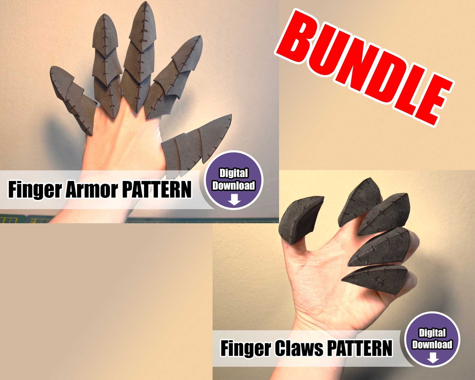 DIY Foam Claws Pattern / Finger Armor / Cosplay Armor / - Etsy UK