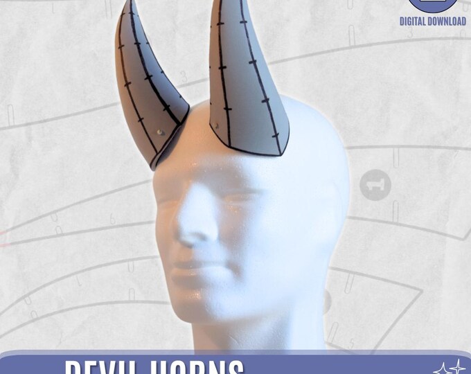 Small EVA Foam Horns , Devil Horns Pattern Template Digital PDF Make ...