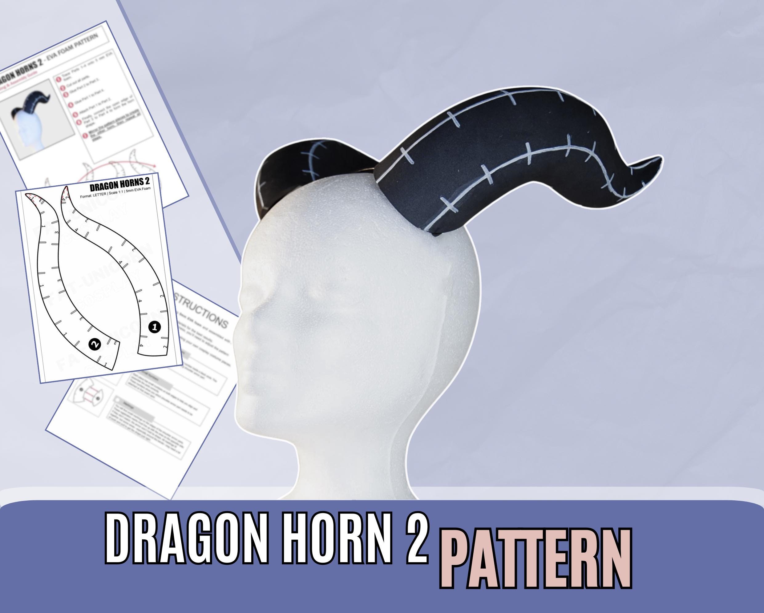 DIY Dragon Horns, Cosplay Horns, Costume Horns, Foam Horns Pattern, Eva ...