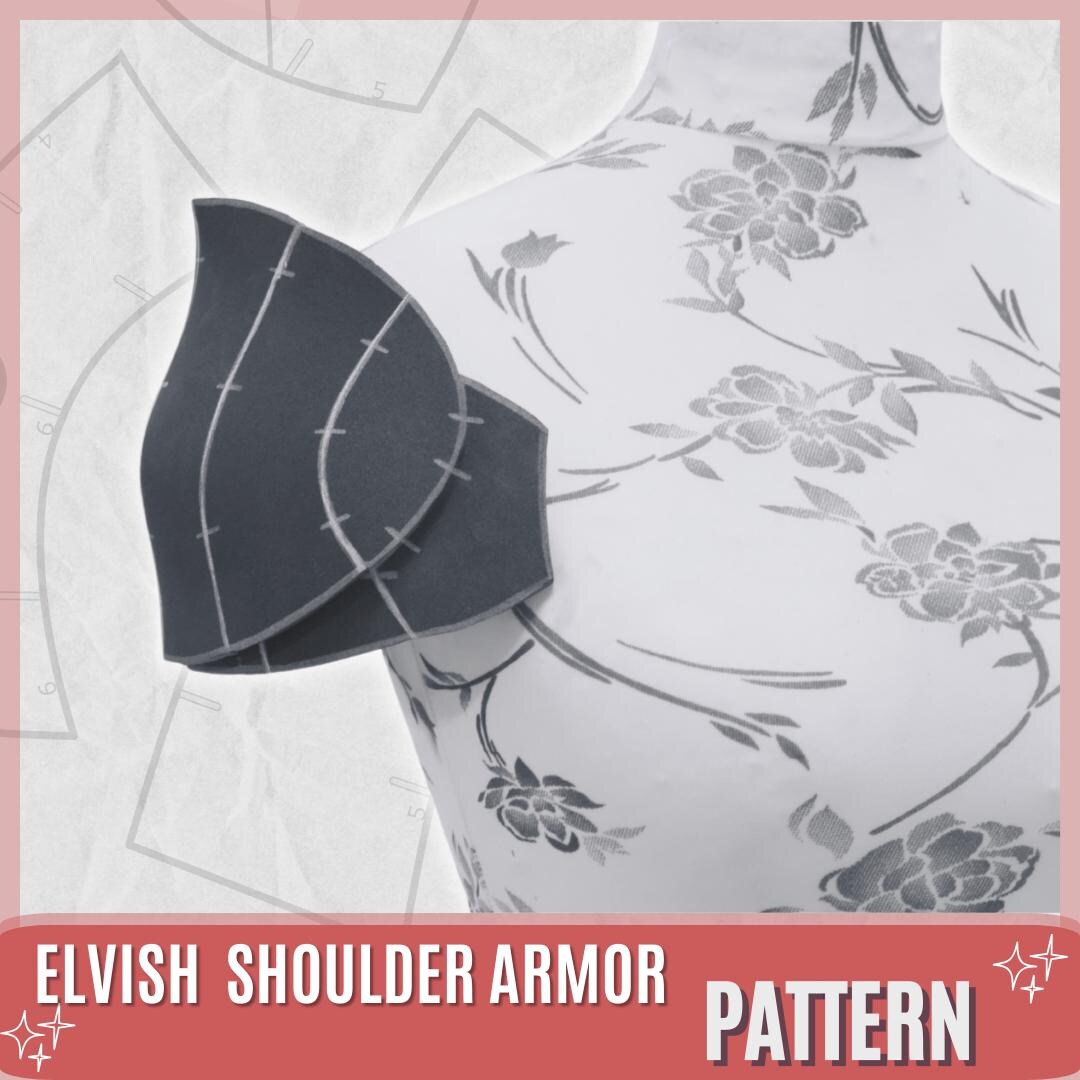 Elvish Shoulder Armor Pattern, Eva Foam Cosplay Template, DIY Costume ...
