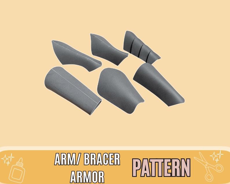 DIY Foam Bracer Armor Pattern, Arm Armor Template, Cosplay Arm Pattern ...