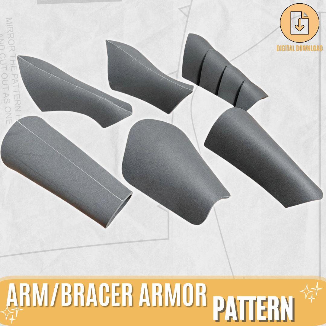 DIY Foam Bracer Armor Pattern, Arm Armor Template, Cosplay Arm Pattern ...