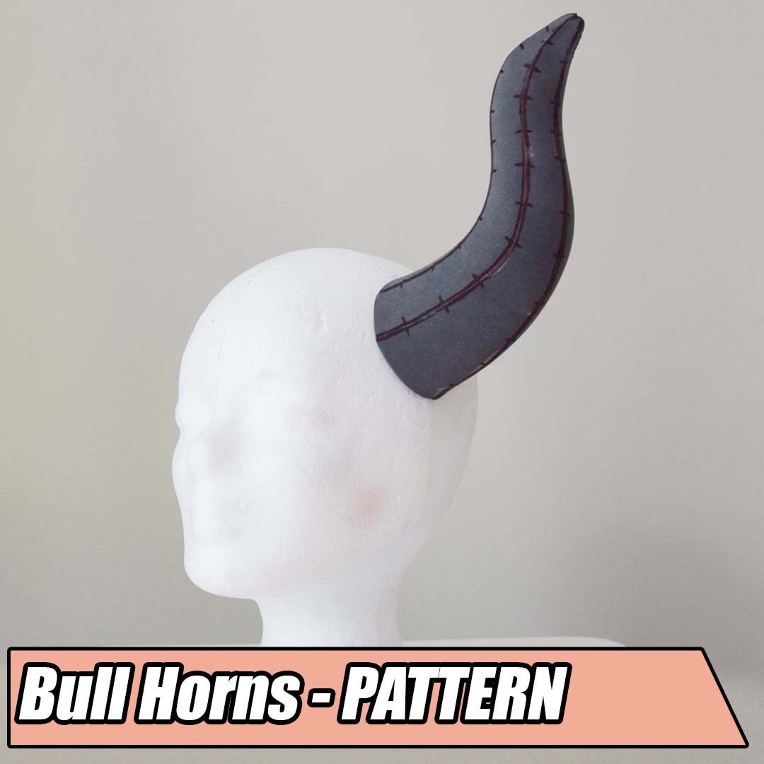 DIY Bull Horns, Cosplay Horns, Costume Horns, Foam Horns Pattern, Eva ...