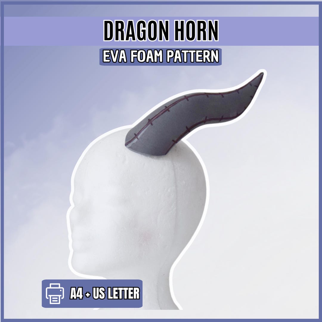 Dragon Horns EVA Foam Pattern | Cosplay & Costume Horn Templates (PDF ...