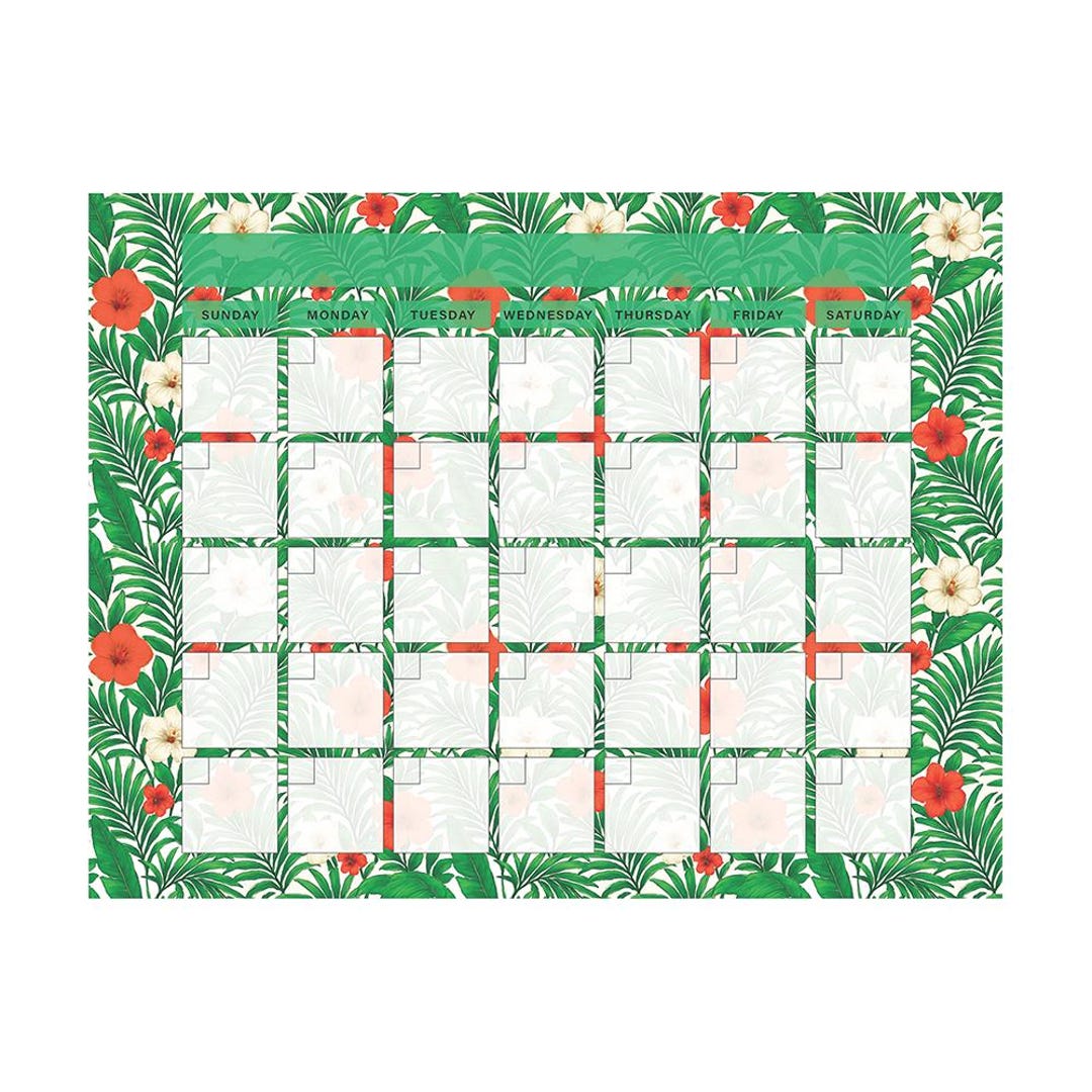 White Lotus Inspired Tropical Month Calendar Page - Printable Fillable ...