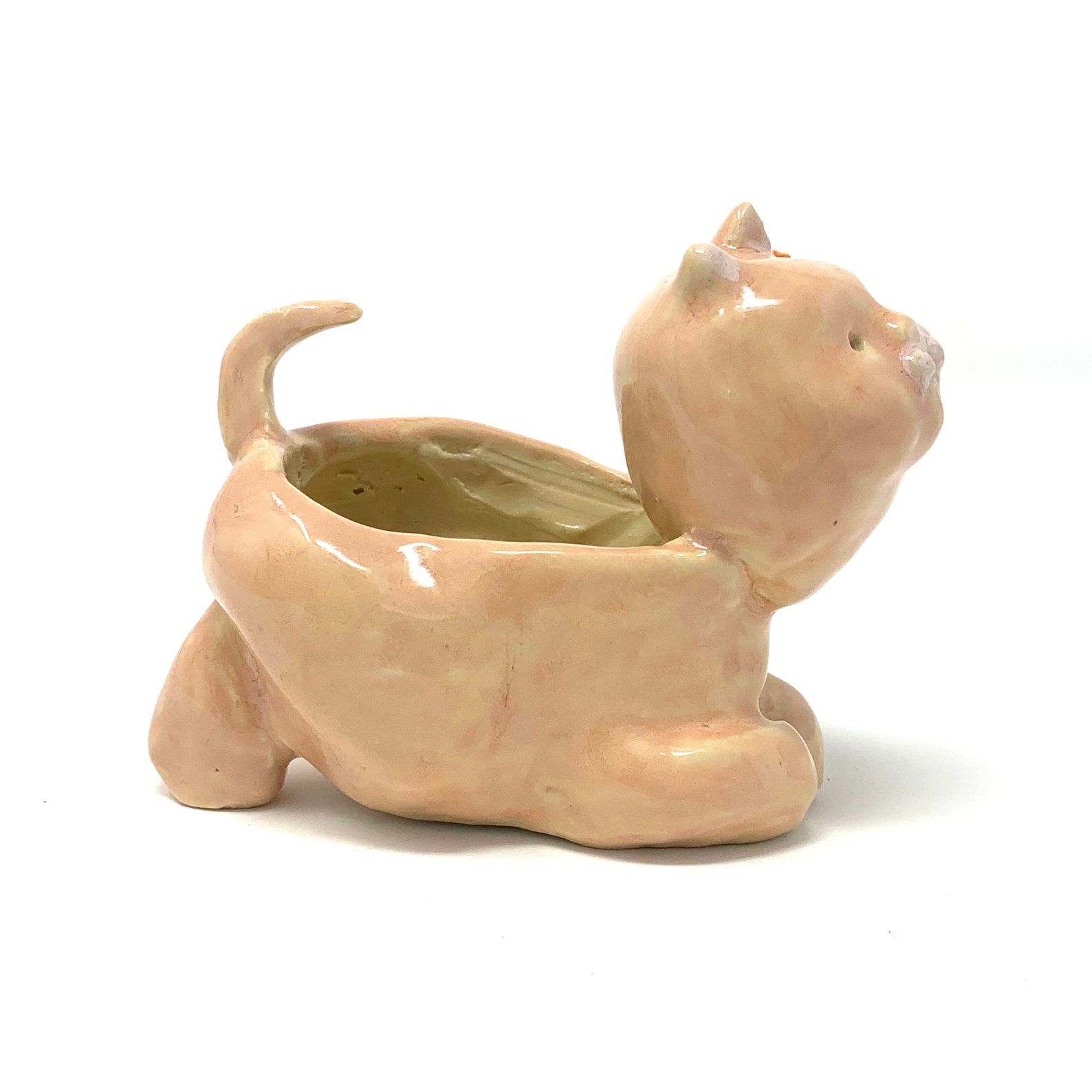 Cute Ceramic Cat Plant Pot for Succulents Pink - Etsy