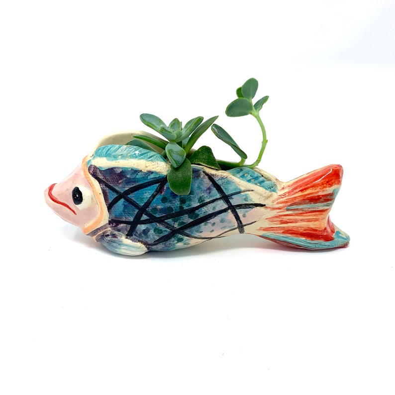 Cute Ceramic Mini Fish Plant Pot for Succulents Multicolor - Etsy