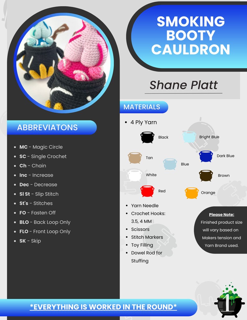 Amigurumi Cauldron Crochet Pattern Bundle: DIY Stuffed Toy (PDF Pattern ...