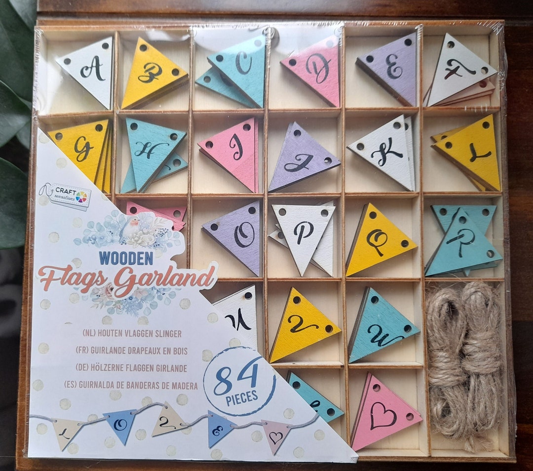 84 X Wooden Alphabet Flags Bunting - Etsy