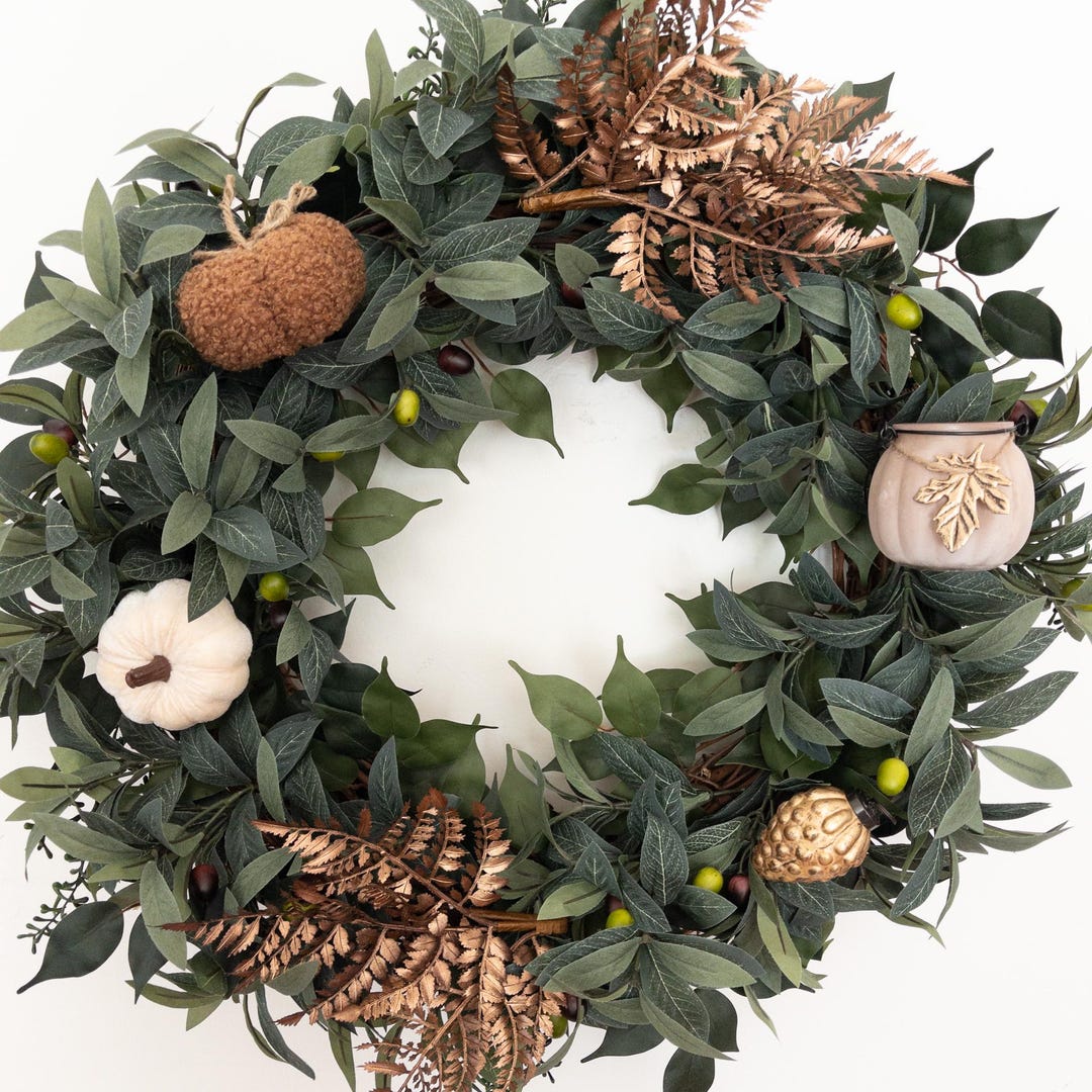 Fall Wreath Attachment Kit: Pumpkins, Gold Leaf Jar, Bronze Sprigs - Etsy
