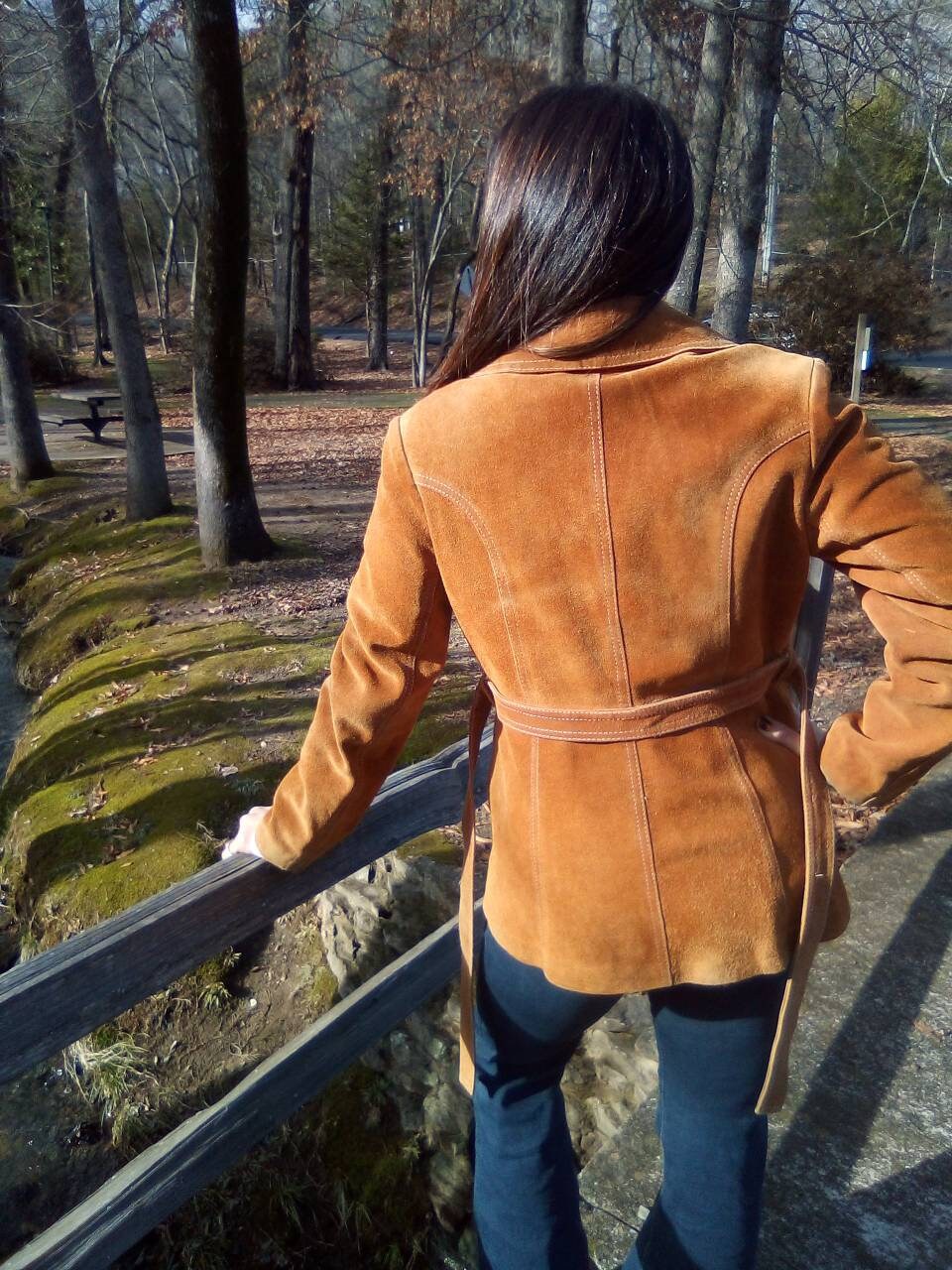 Soft Suede / Leather Jacket With Slanted Pockets and Matching Belt 1960 ...