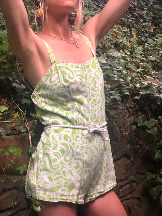1950s 1960s Hawaiian Pinup Swimsuit Playsuit Ro… Gem