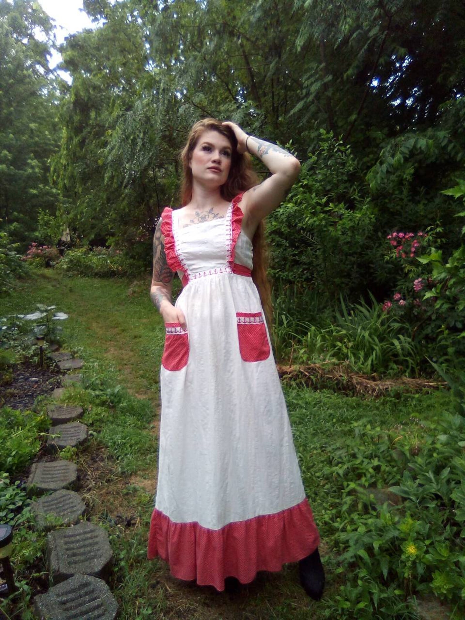 1960's Anchor Trim Design/prairie Dress/front Pockets - Etsy