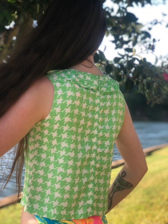 Oversized Neon Green Houndstooth 1950s / 1960s Jane H… - Gem
