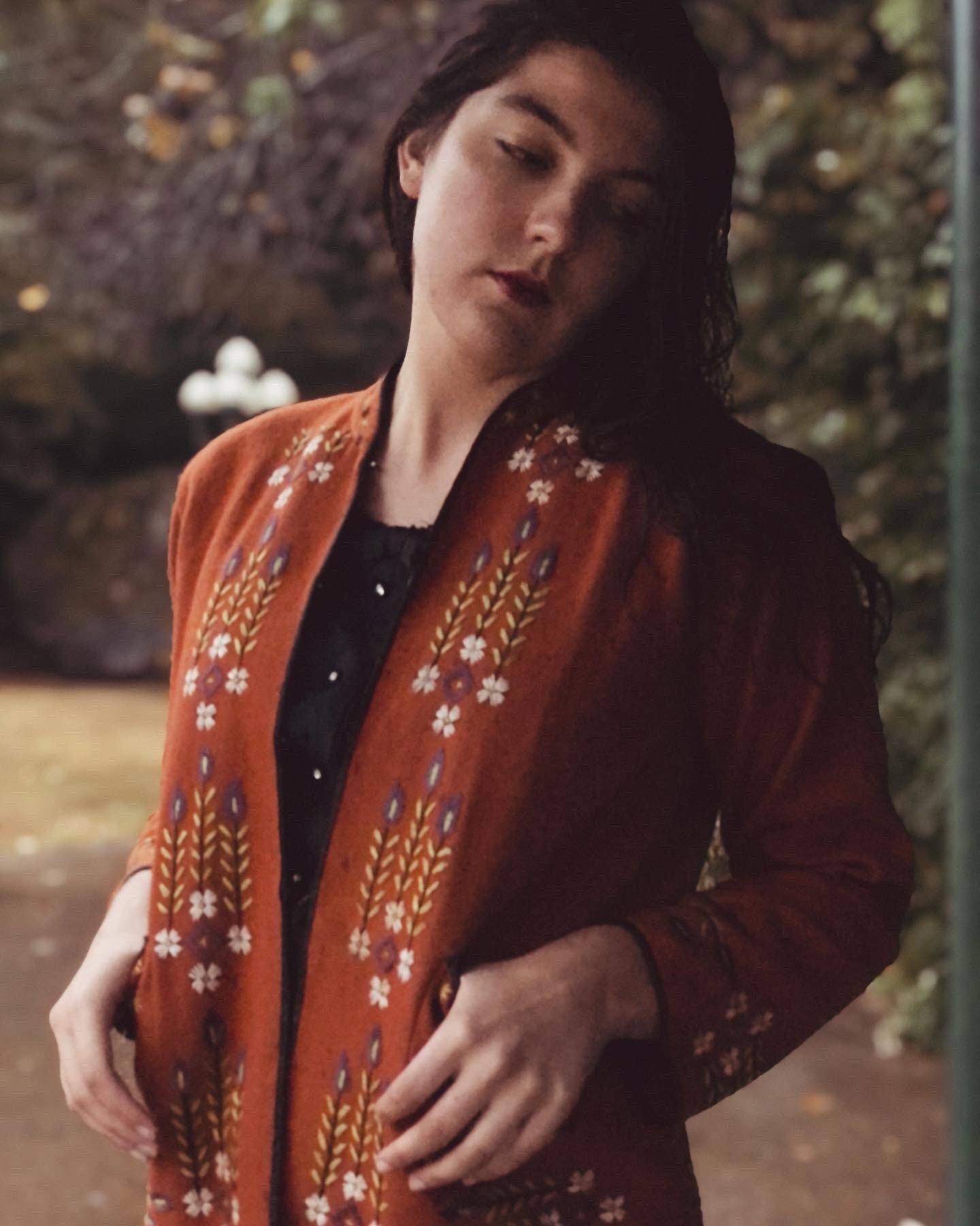 Hand Embroidered Folk Design Wool Cardigan. - Etsy