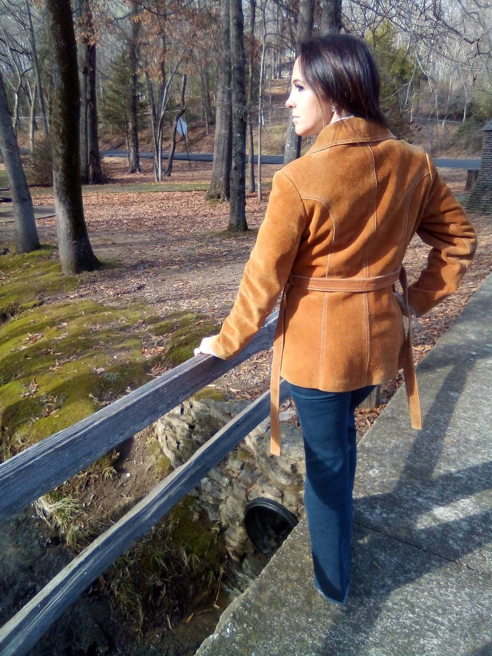 Soft Suede / Leather Jacket With Slanted Pockets and Matching Belt 1960 ...