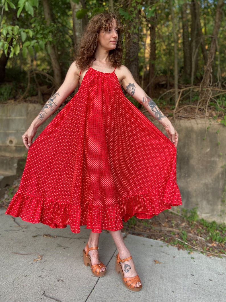 Red Polka Dot Tent Sundress W/ Matching Bolero 1970s 1980s 2 Piece Set ...