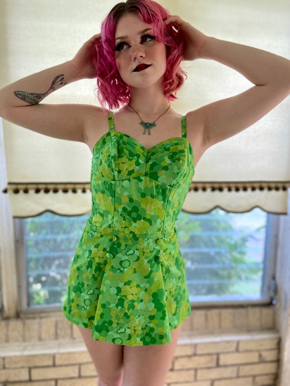 Pinup Hawaiian 1950s 1960s Playsuit Swimsuit Rom… Gem