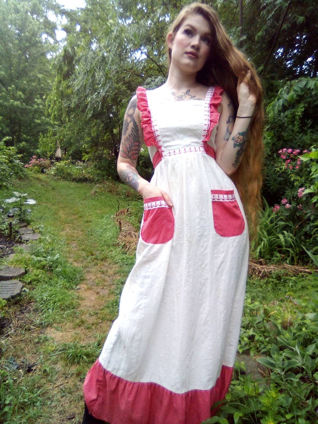 1960's Anchor Trim Design/prairie Dress/front Pockets - Etsy