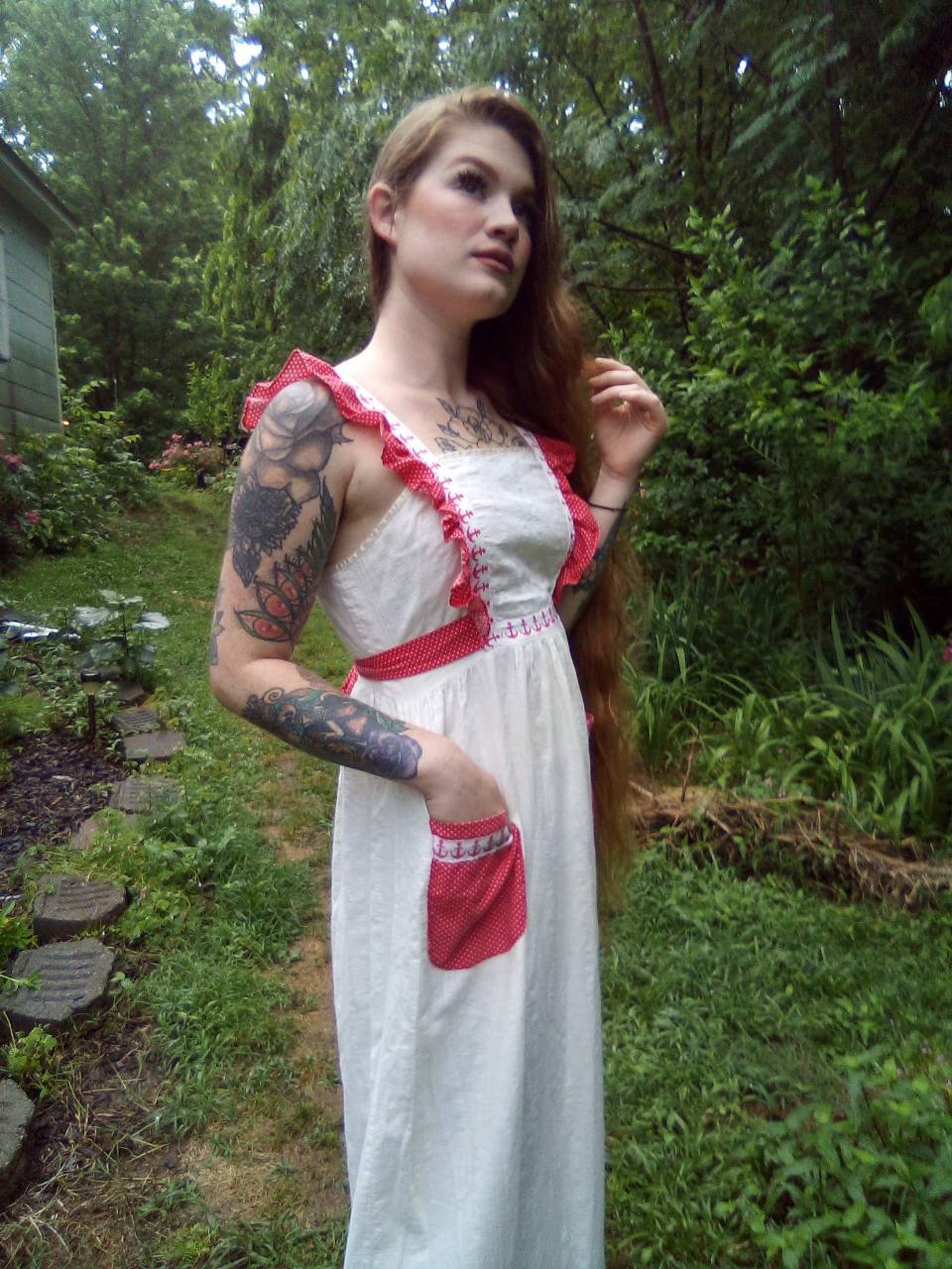 1960's Anchor Trim Design/prairie Dress/front Pockets - Etsy