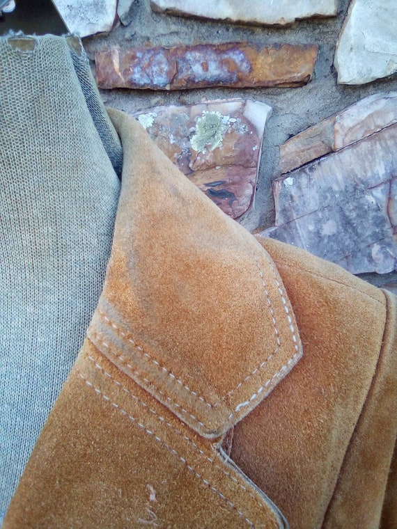 Soft Suede / Leather Jacket with Slanted Pockets and … - Gem