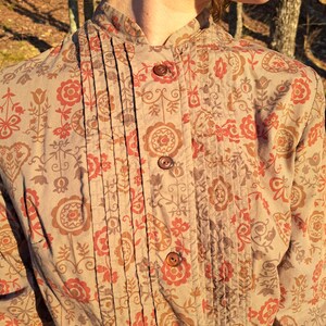 Prairie Dress/handmade Vintage/button Down Front/1970's/ Floral Pattern ...