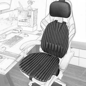 Set of Computer Chair Cushions, Gamer Gifts, Neck Support Pillow, Seat ...