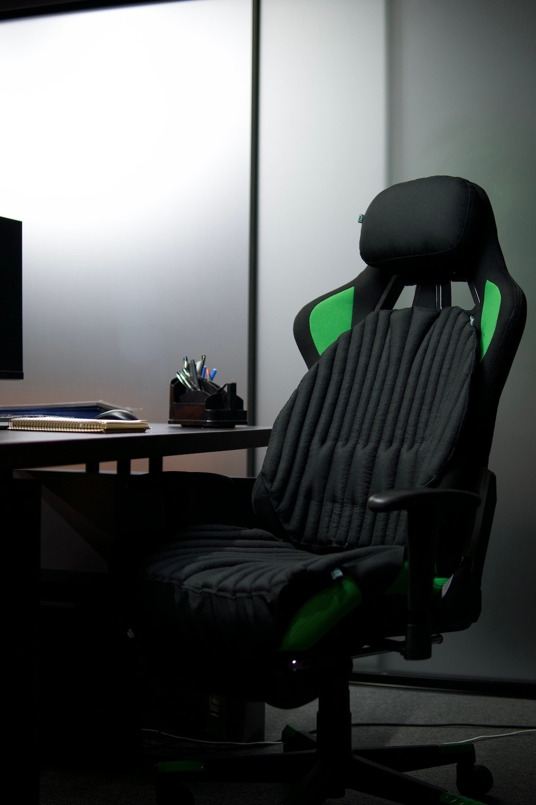 Organic Gaming Chair Pillow Set: Posture Seat Cushion, Neck & Back ...