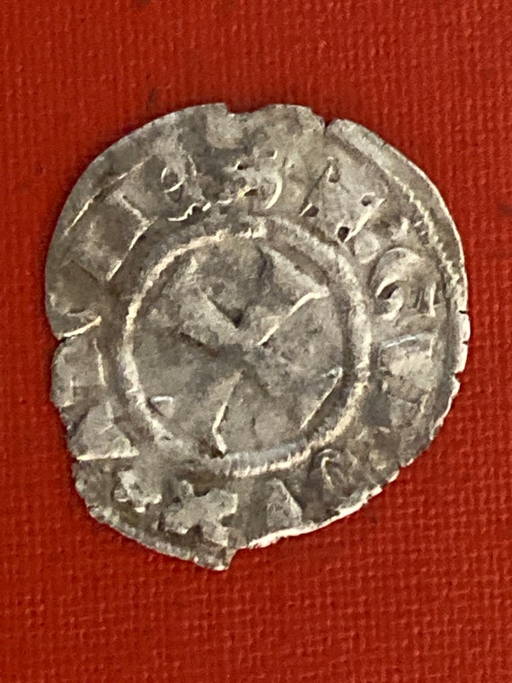 CRUSADER templar cross fractional SILVER coin 1200's byzantine period ...