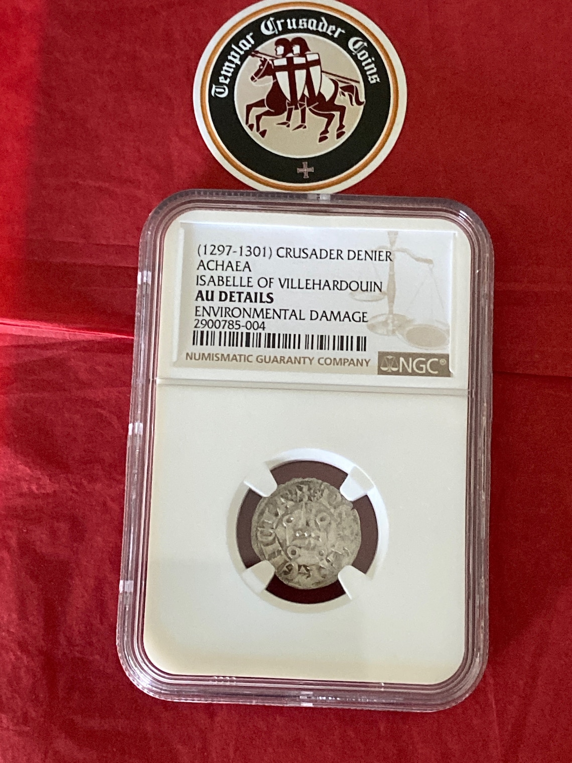 Crusader Templar Cross SILVER Coin Byzantine Period NGC Certified ...