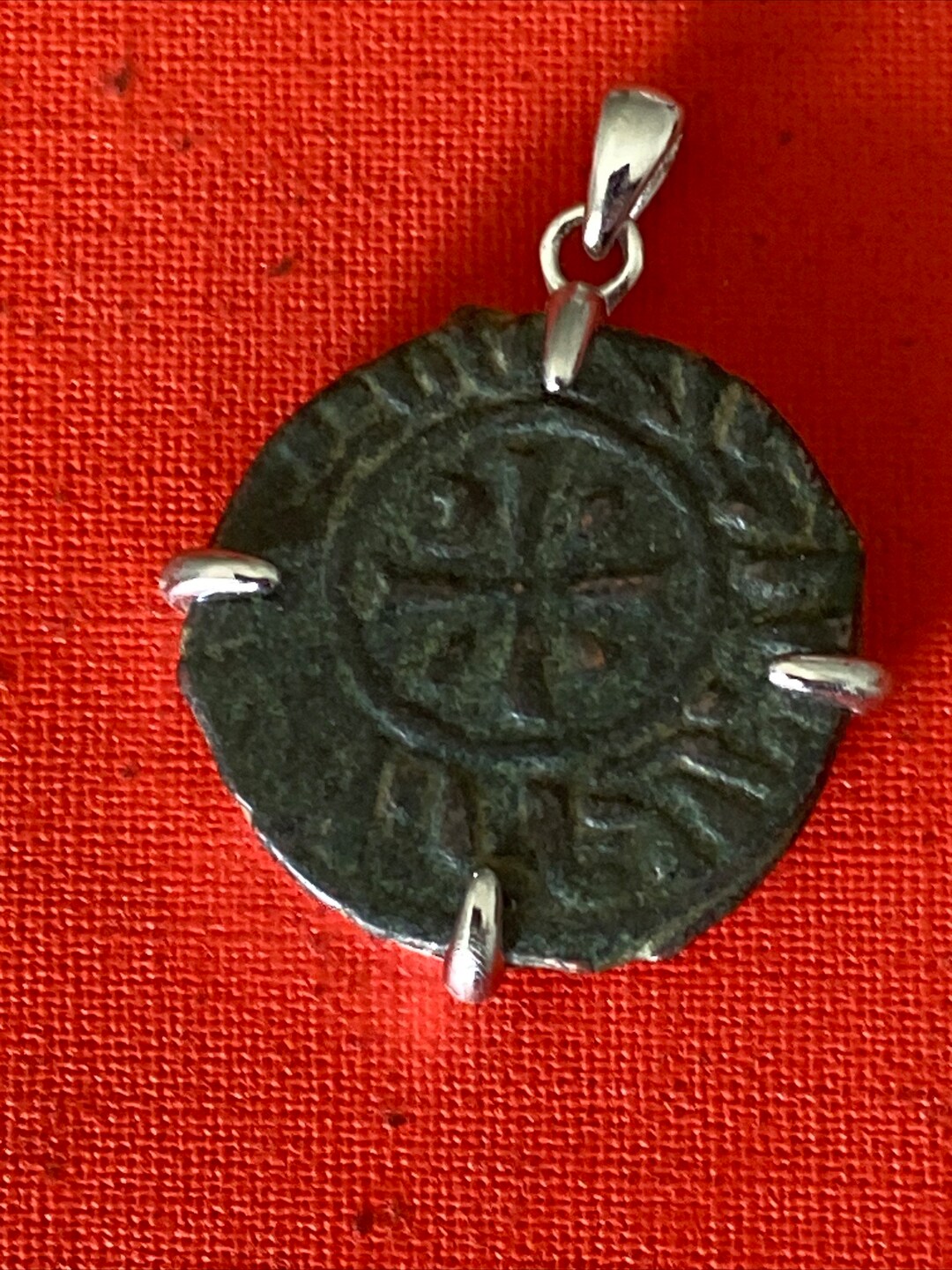 Crusader Copper Coin Silver Pendant Templar Cross 1300AD - Etsy
