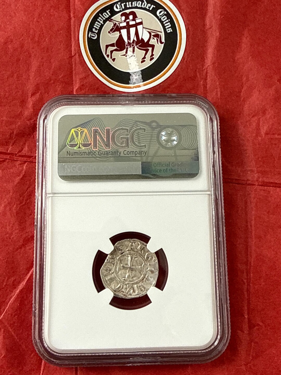 Crusader Templar Cross SILVER Coin Byzantine Period NGC Certified ...