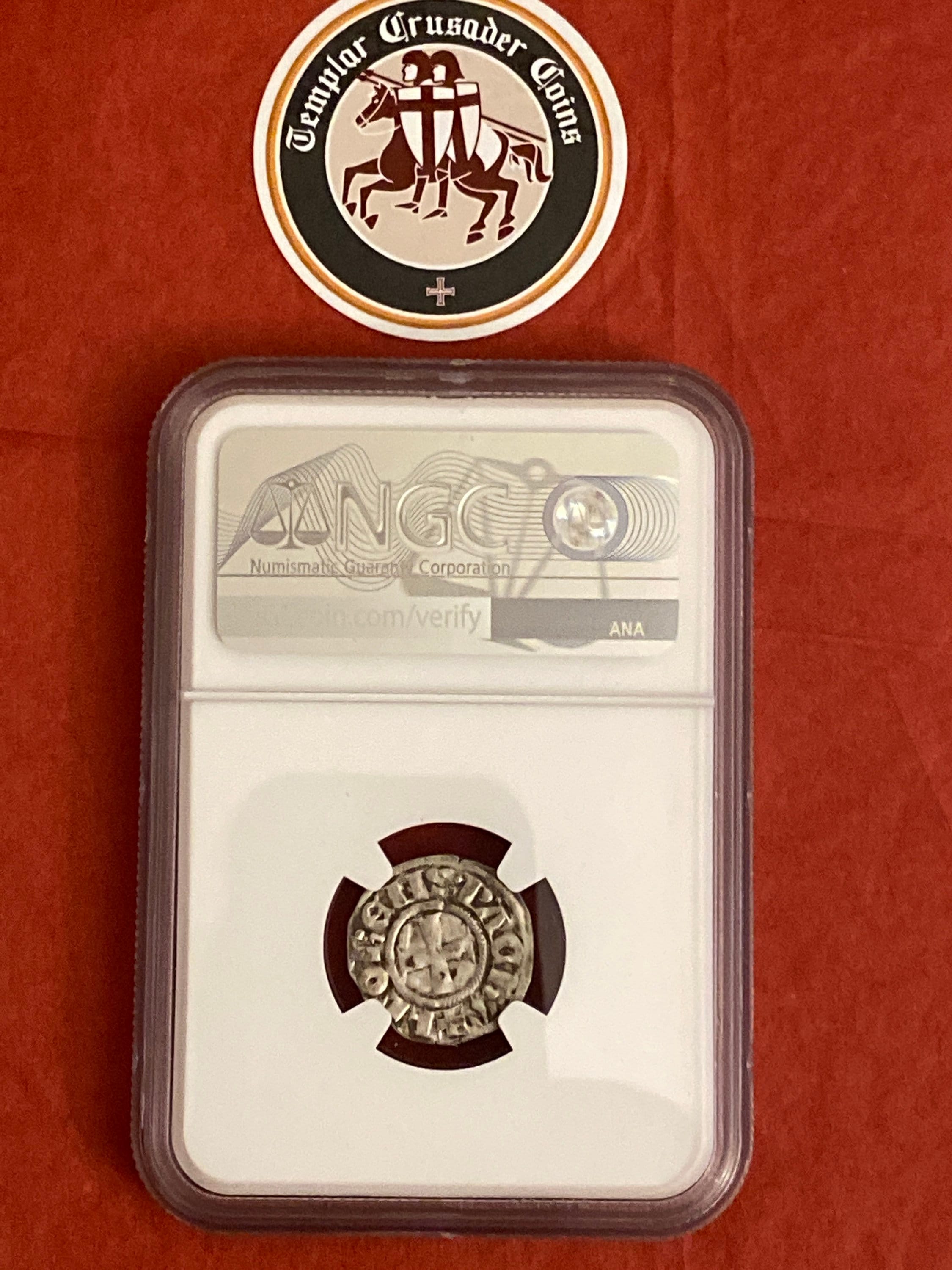 CRUSADER Templar Cross SILVER Coin Byzantine Period Old Florent of ...