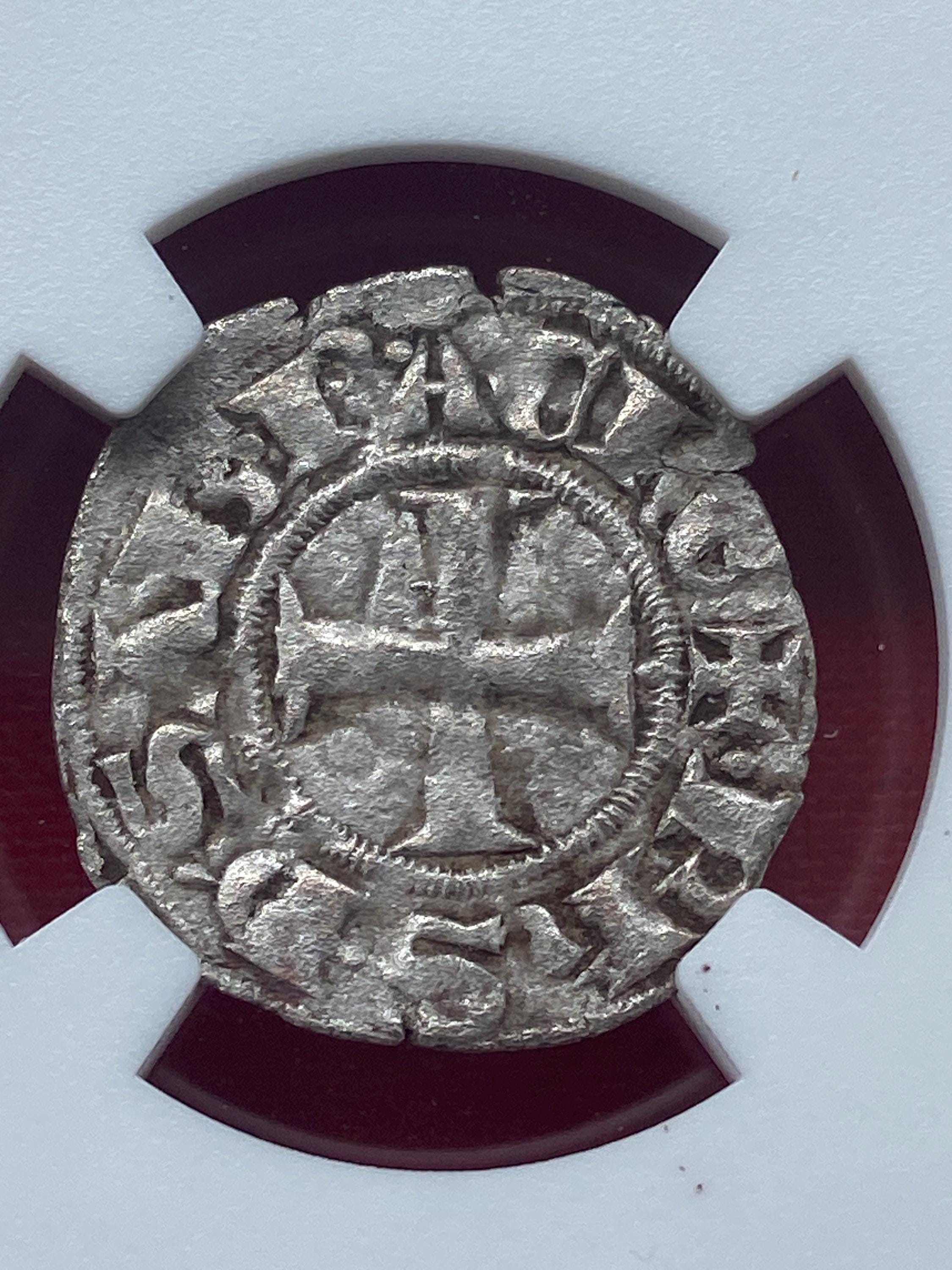 Crusader Templar Cross SILVER Coin Byzantine Period Phillip of Savoy ...