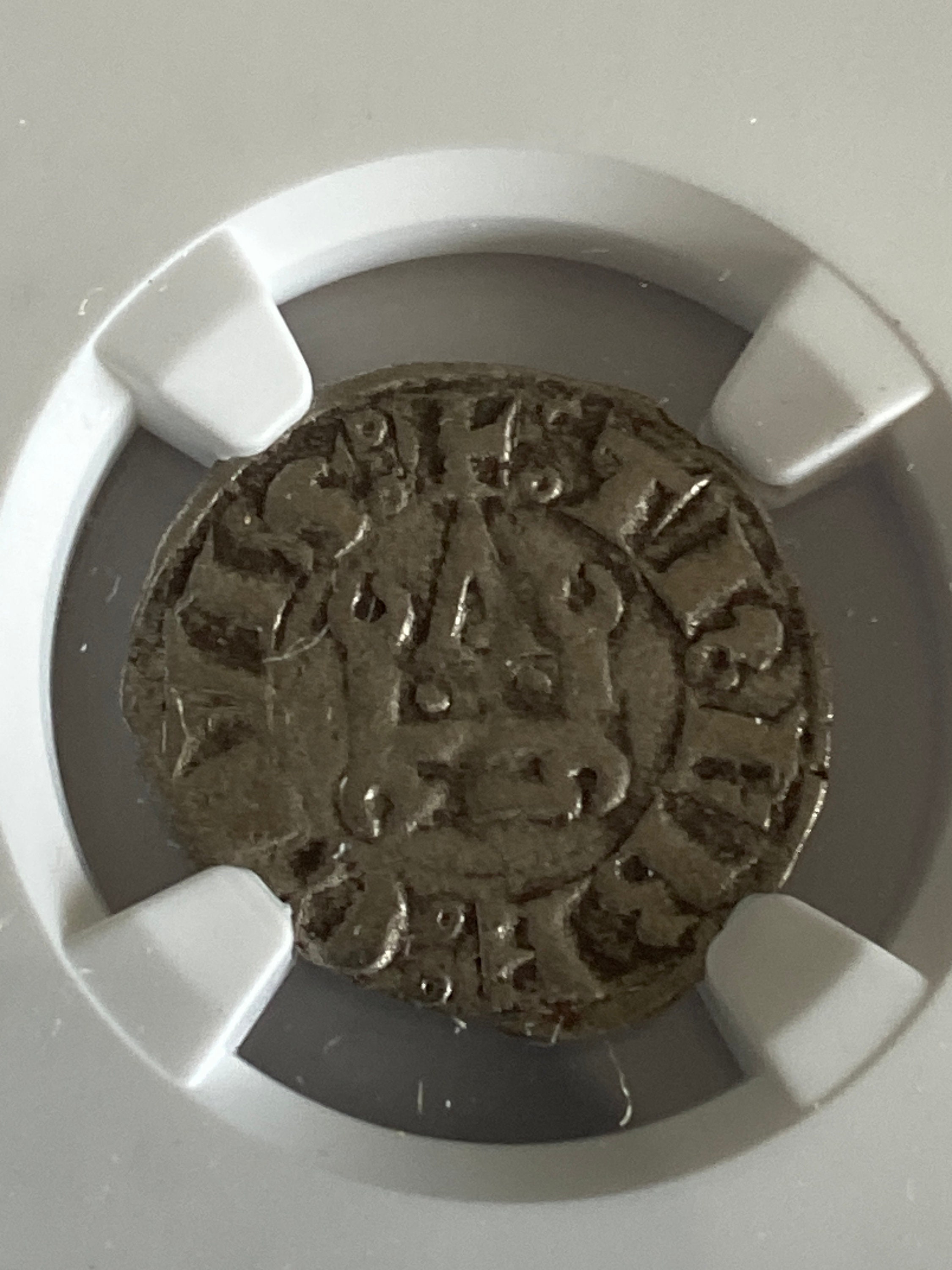 Crusader Templar Cross SILVER Coin William De La Roche 1280 NGC XF ...