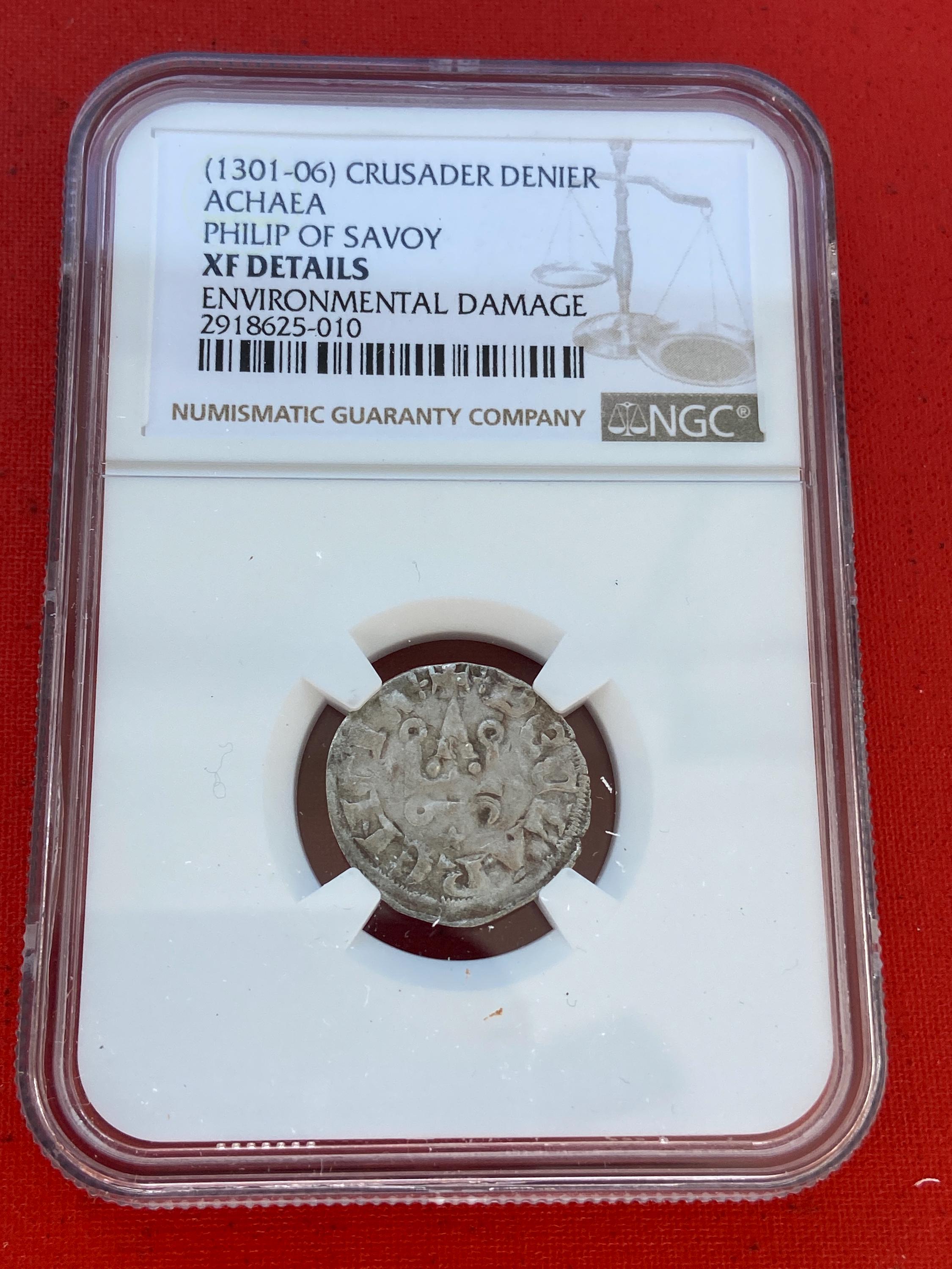 Crusader Templar Cross SILVER Coin Byzantine Period Phillip of Savoy ...