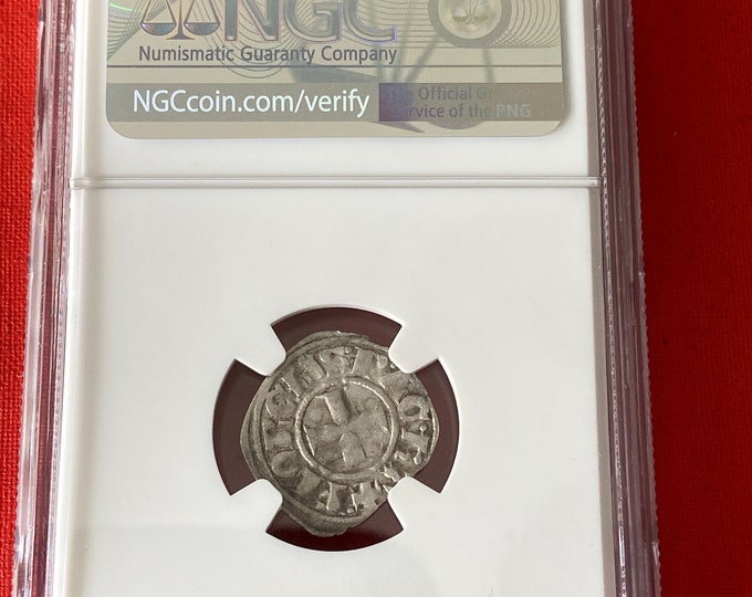 CRUSADER Templar Cross SILVER Coin Byzantine Period Florent of Hainaut ...