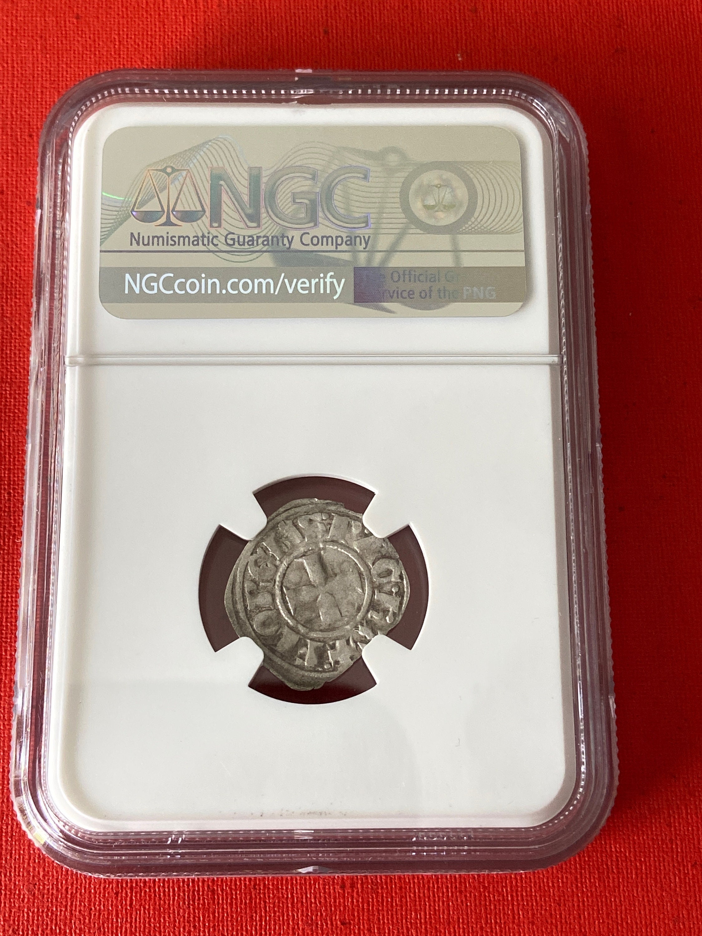 CRUSADER Templar Cross SILVER Coin Byzantine Period Florent of Hainaut ...